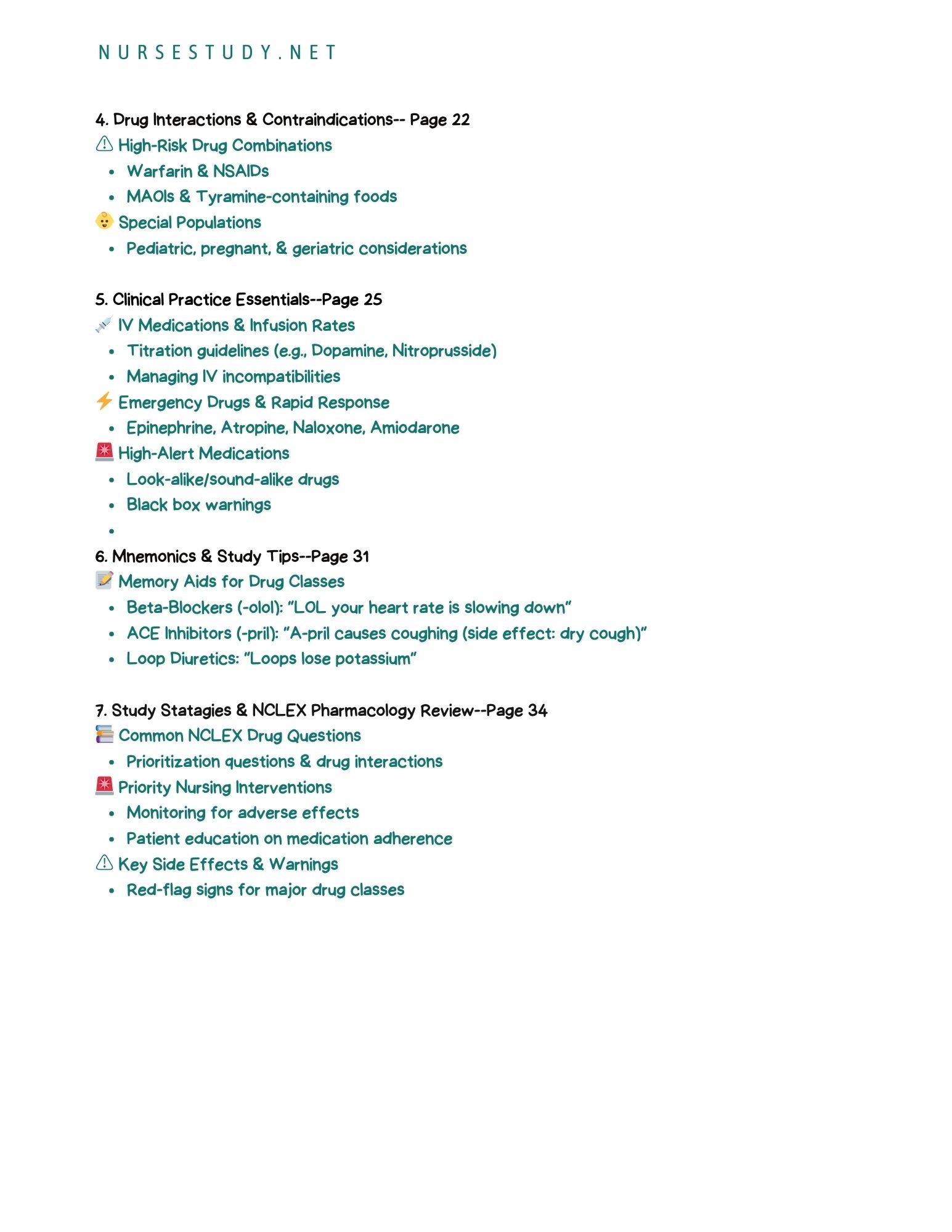 Pharmacology Nursing Study Guide Pharmacy Notes For Students Pharm