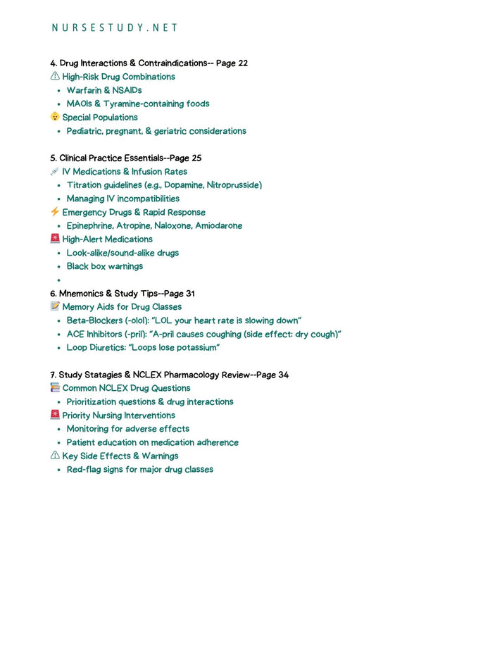 Pharmacology Nursing Study Guide | Pharmacy Notes for Students | Pharm ...